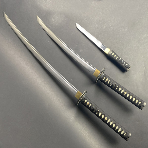 Musha 3 PCS Samurai Sword Set | Hand-Forged 1045 Steel