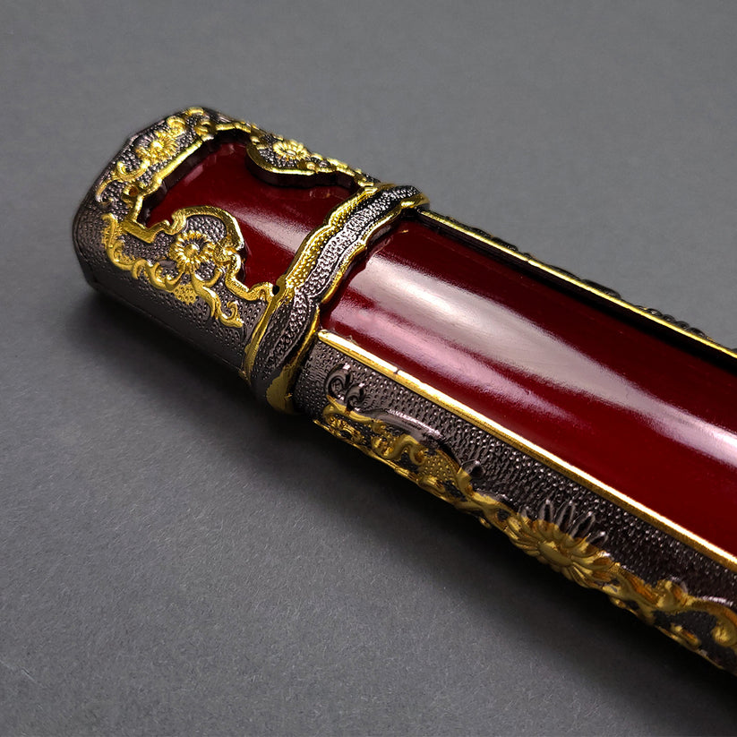 Order Musha Ceremonial Jintachi Katana (Burgundy) - Musashi Swords