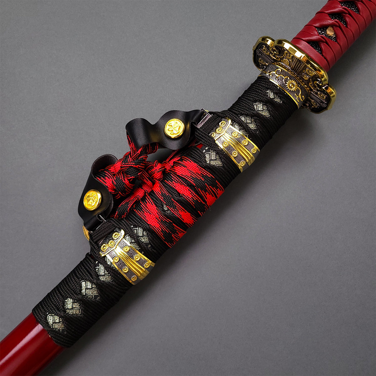 Order Musha Ceremonial Jintachi Katana (Burgundy) - Musashi Swords